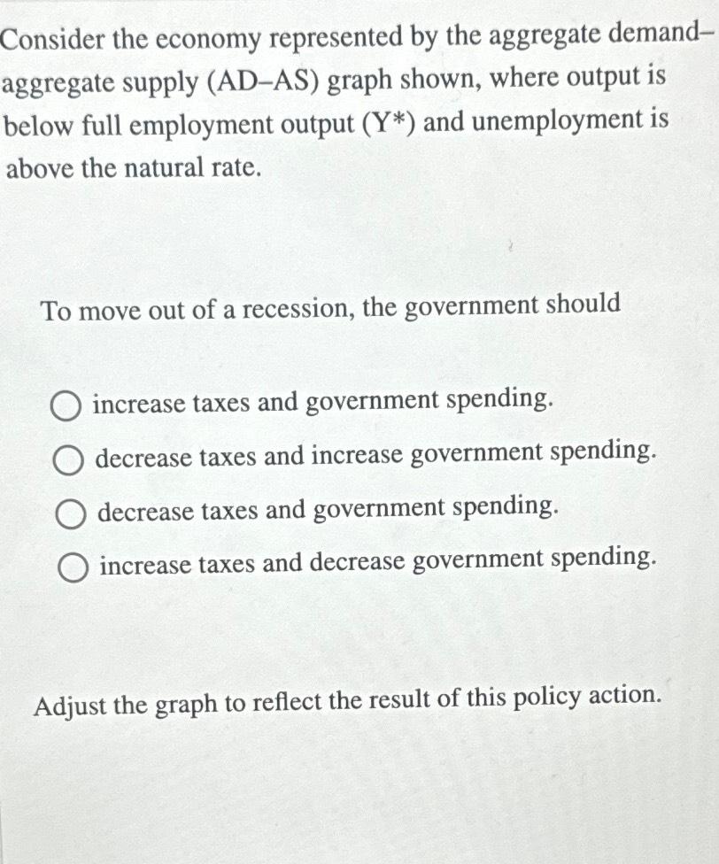 Solved Consider the economy represented by the aggregate | Chegg.com