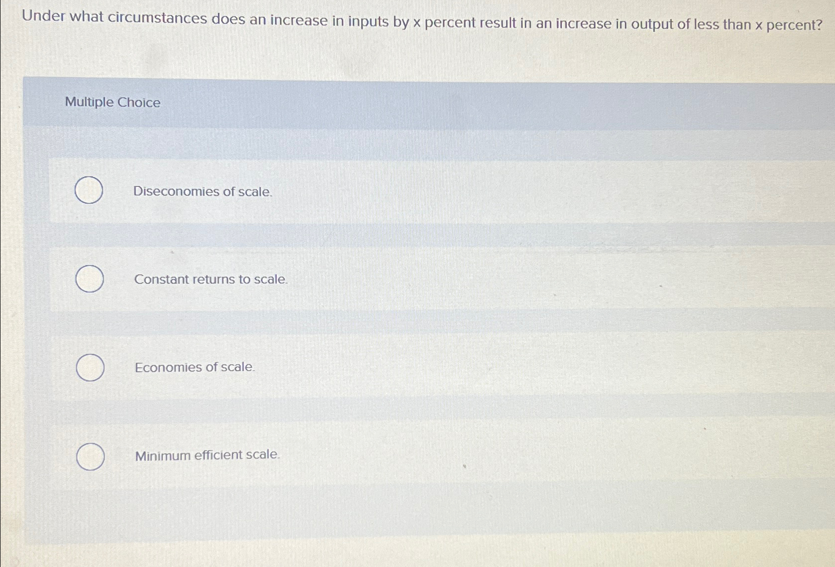 Solved Under what circumstances does an increase in inputs | Chegg.com