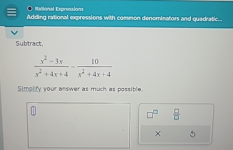 Solved Rational ExpressionsAdding rational expressions with | Chegg.com
