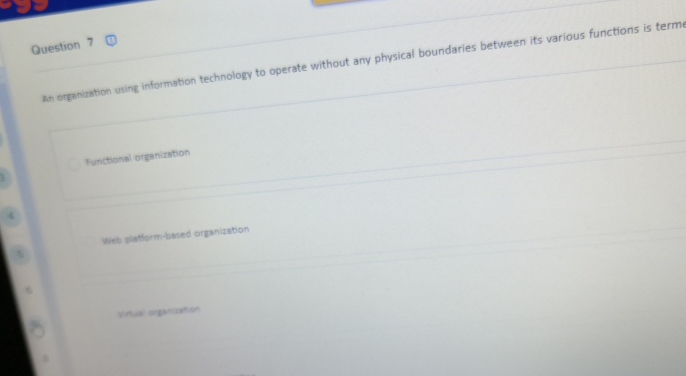 Solved Question 7An organiztion using information technology | Chegg.com