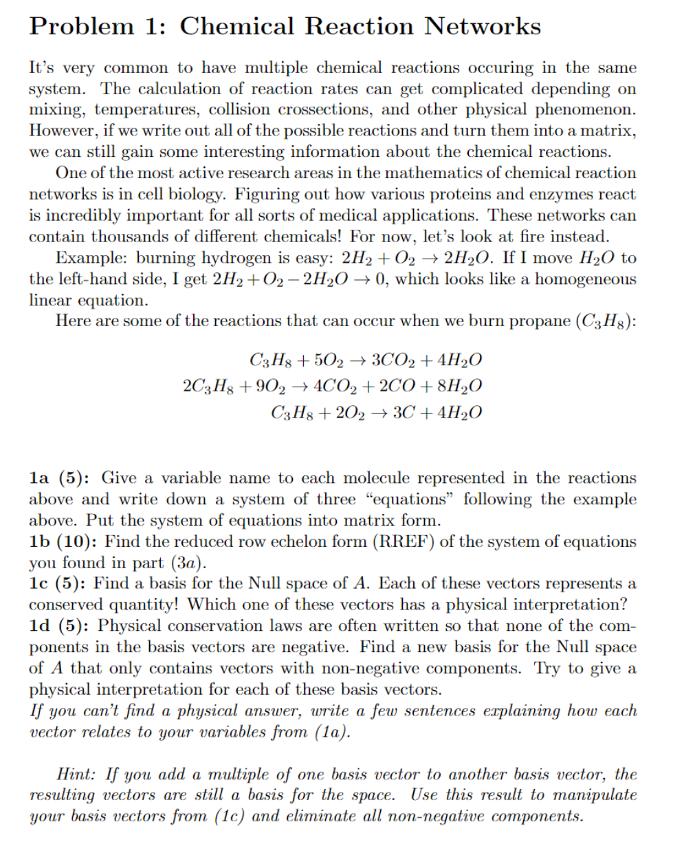 Solved Problem 1 Chemical Reaction Networksits Very Common