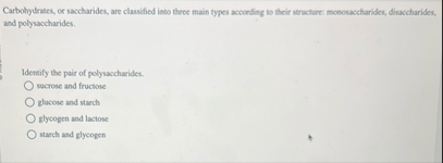 Solved Carbohydrates, of saccharides, are classified into | Chegg.com