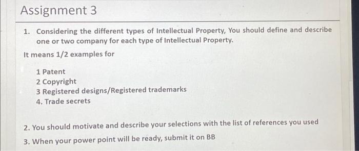 Solved Assignment 3 1. Considering the different types of | Chegg.com