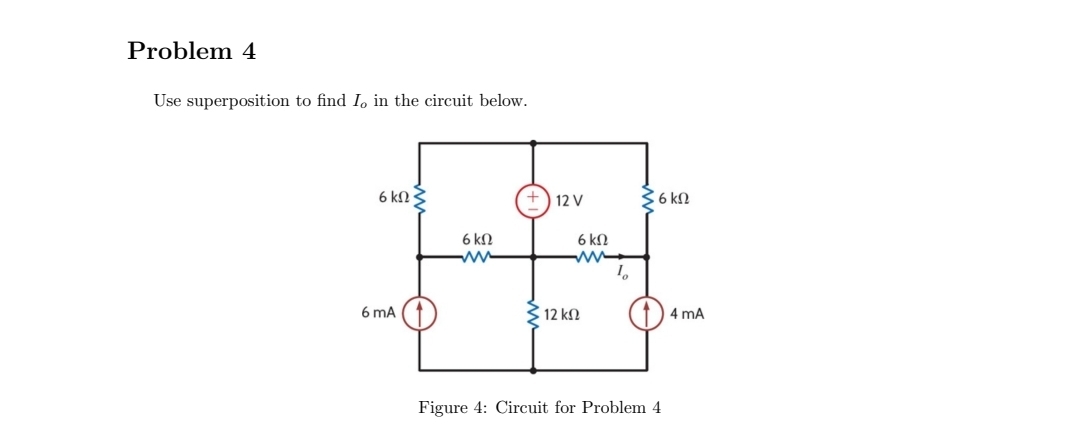 Solved Problem 4Use superposition to find Io ﻿in the circuit | Chegg.com