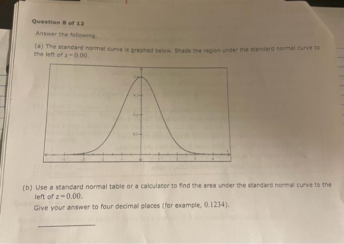 Solved Answer the following. (a) The standard normal curve | Chegg.com