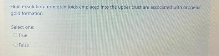 Solved Fluid exsolution from granitoids emplaced into the | Chegg.com