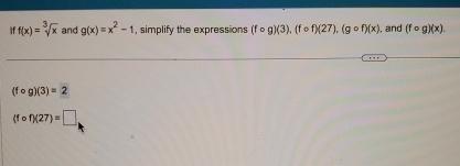 Solved If f(x)=x3 ﻿and g(x)=x2-1, ﻿simplify the expressions | Chegg.com