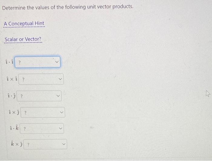 Solved Determine the values of the following unit vector | Chegg.com