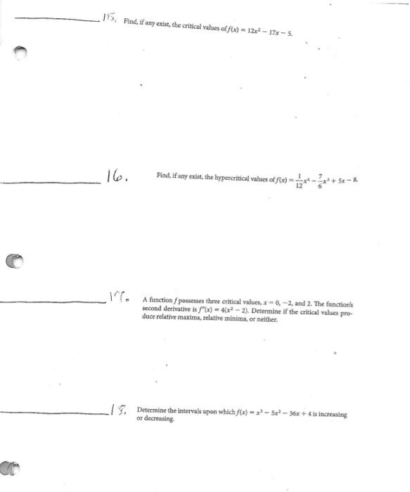 Solved 175. Find, if any exist, the critical values of | Chegg.com
