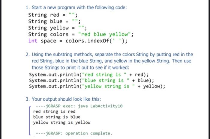Solved 1. Start a new program with the following code: | Chegg.com