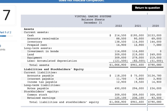 Solved does not indicate completion. Return to questi | Chegg.com