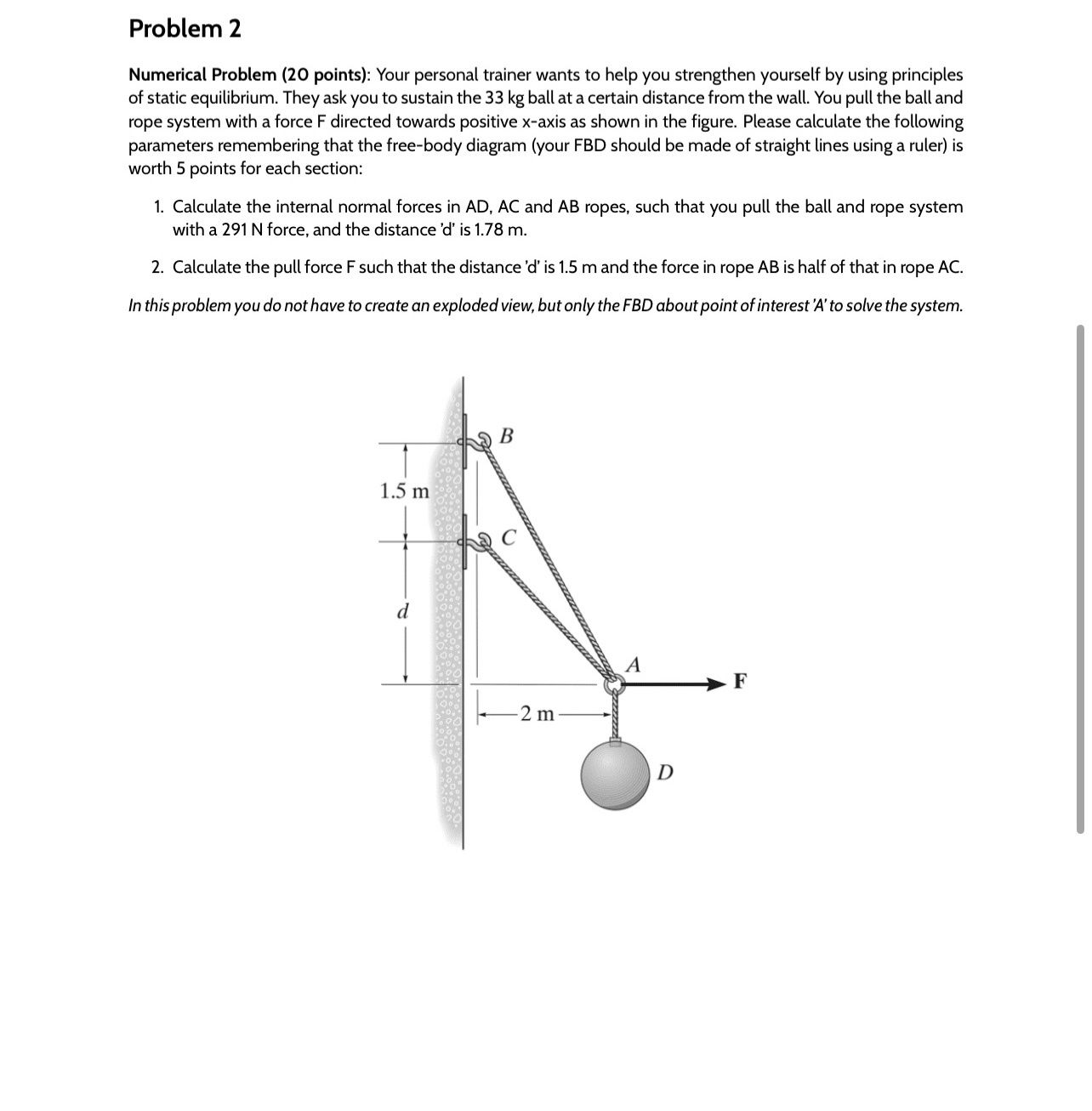 Solved Problem 2Numerical Problem (20 ﻿points): Your | Chegg.com