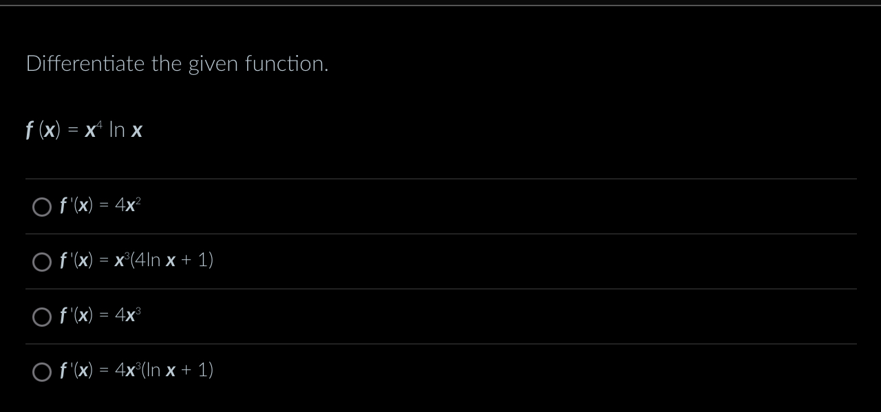 Solved Differentiate the given | Chegg.com