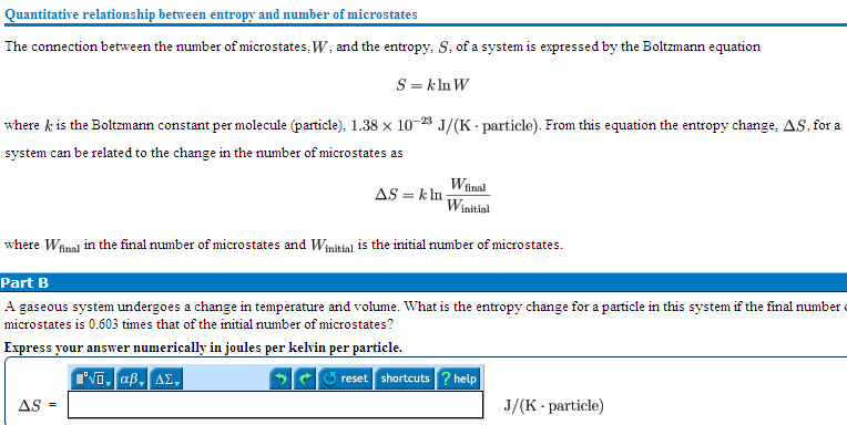 On a microscopic level, the entropy of a system | Chegg.com