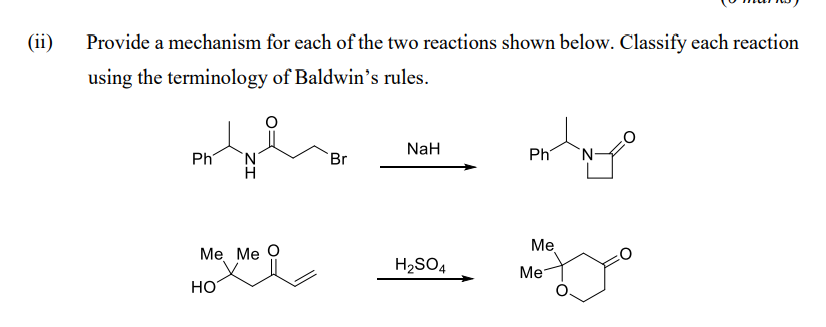 Solved (ii) ﻿Provide a mechanism for each of the two | Chegg.com