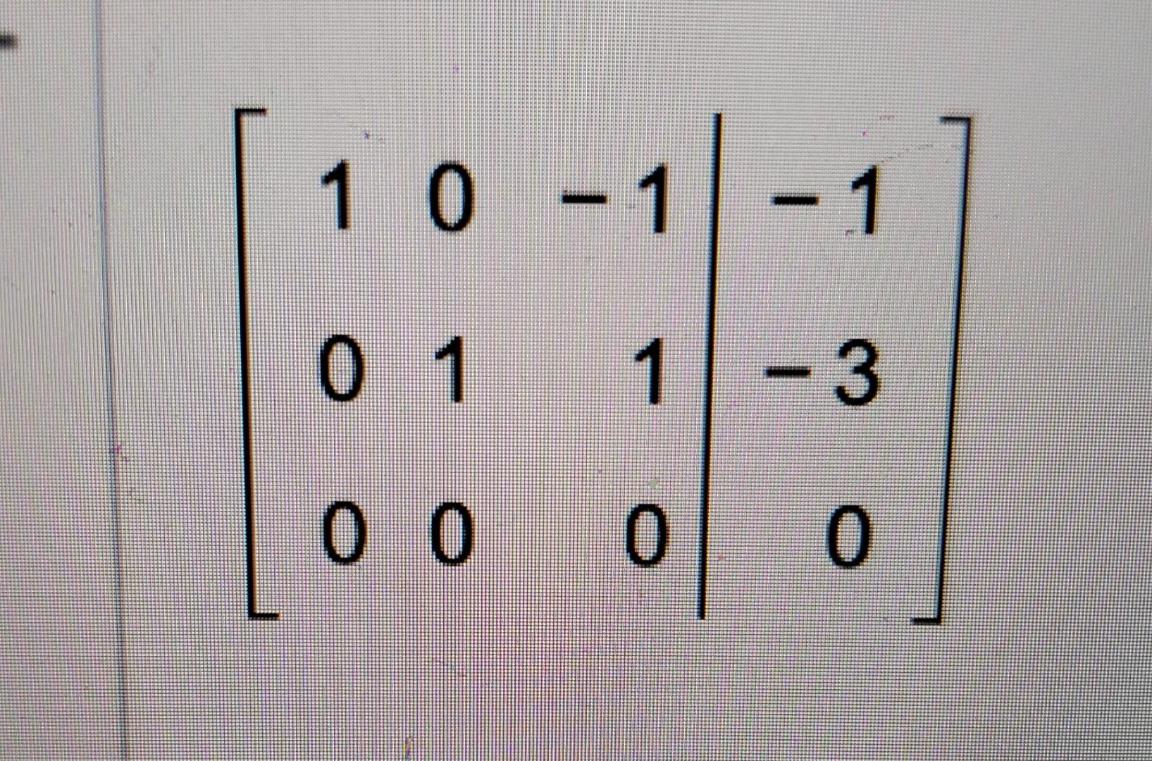 the matrix associated with the solutuon to a system | Chegg.com