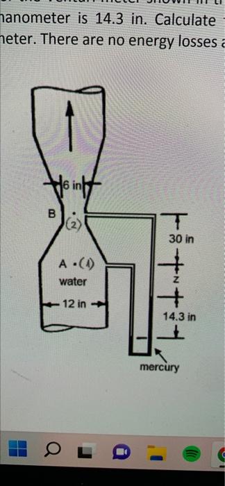 Solved Problem 2 (15 points) For the Venturi meter shown in | Chegg.com