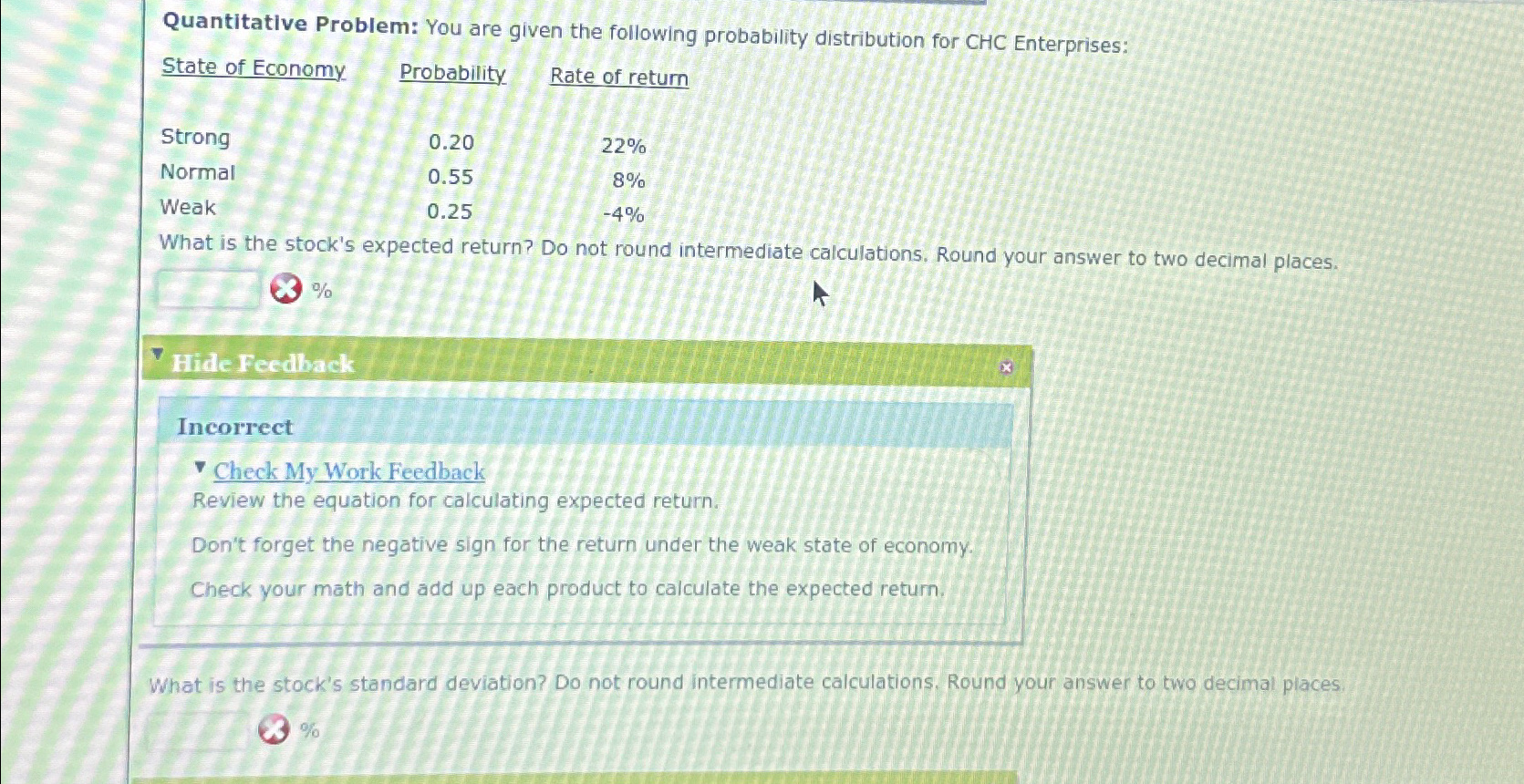 Solved Quantitative Problem: You are given the following | Chegg.com