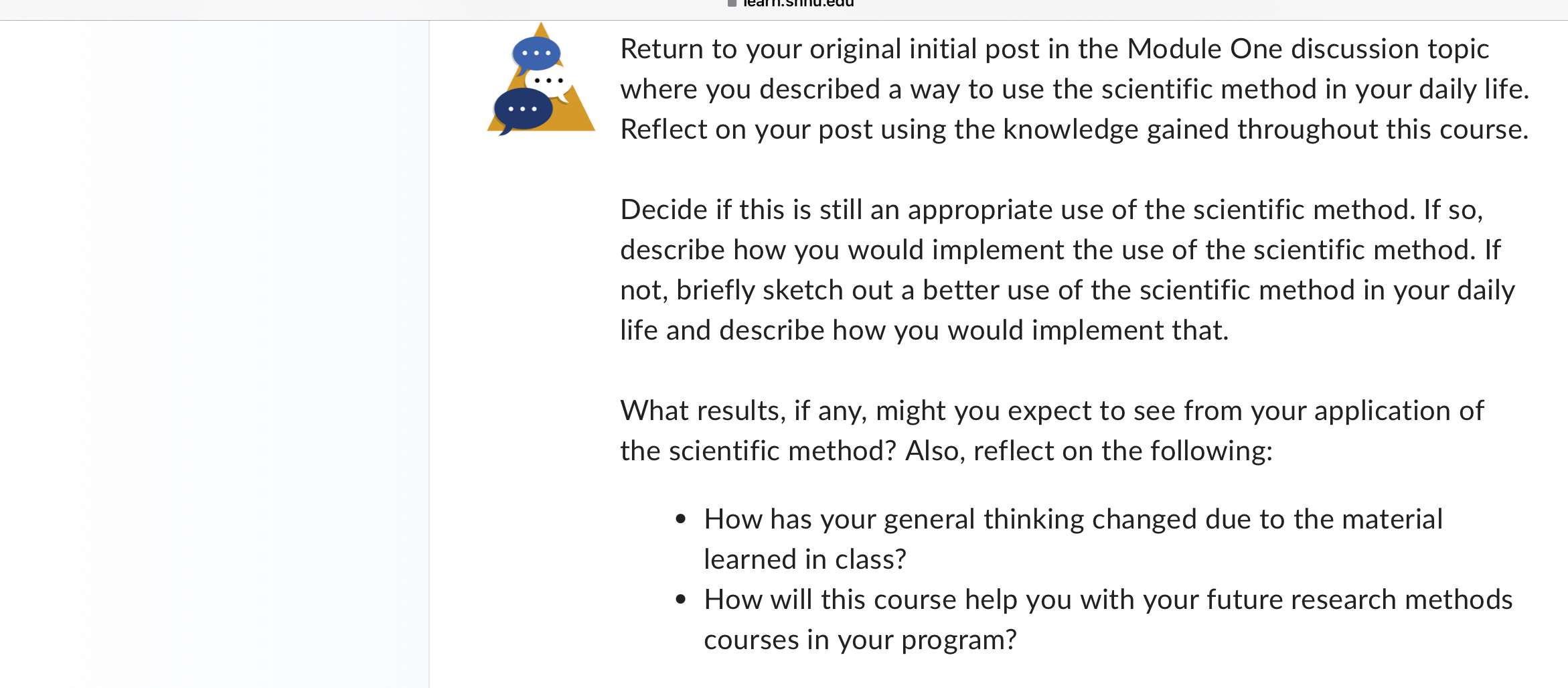 Solved Return to your original initial post in the Module | Chegg.com