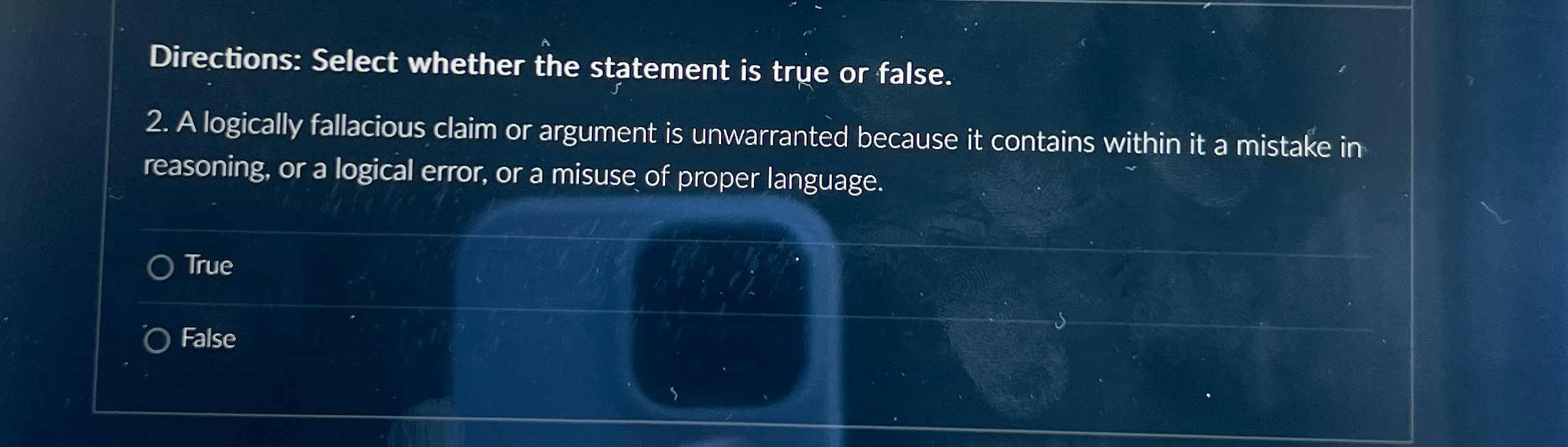 Directions: Select whether the statement is true or | Chegg.com