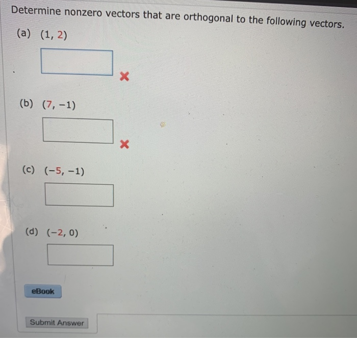Solved Determine nonzero vectors that are orthogonal to the | Chegg.com