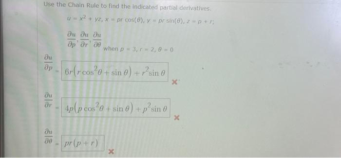 Solved Use the Chain Rule to find the indicated partial | Chegg.com