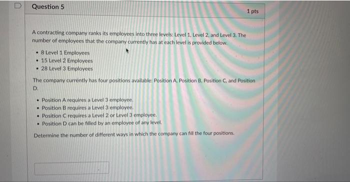 Solved A contracting company ranks its employees into three | Chegg.com