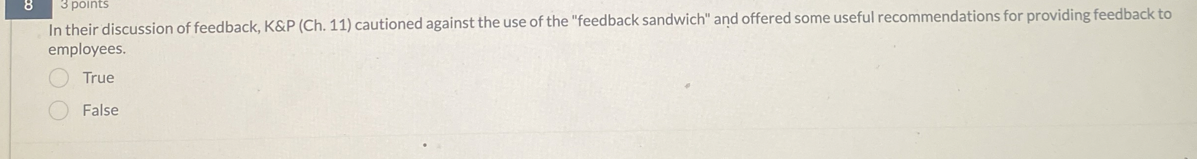 Solved 8,3 ﻿pointsIn their discussion of feedback, K&P | Chegg.com