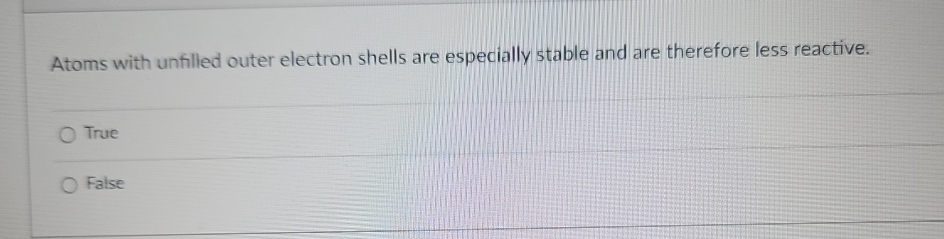 Solved Atoms with unfilled outer electron shells are | Chegg.com