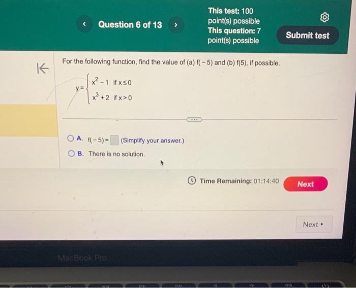 Solved For the following function, find the value of | Chegg.com
