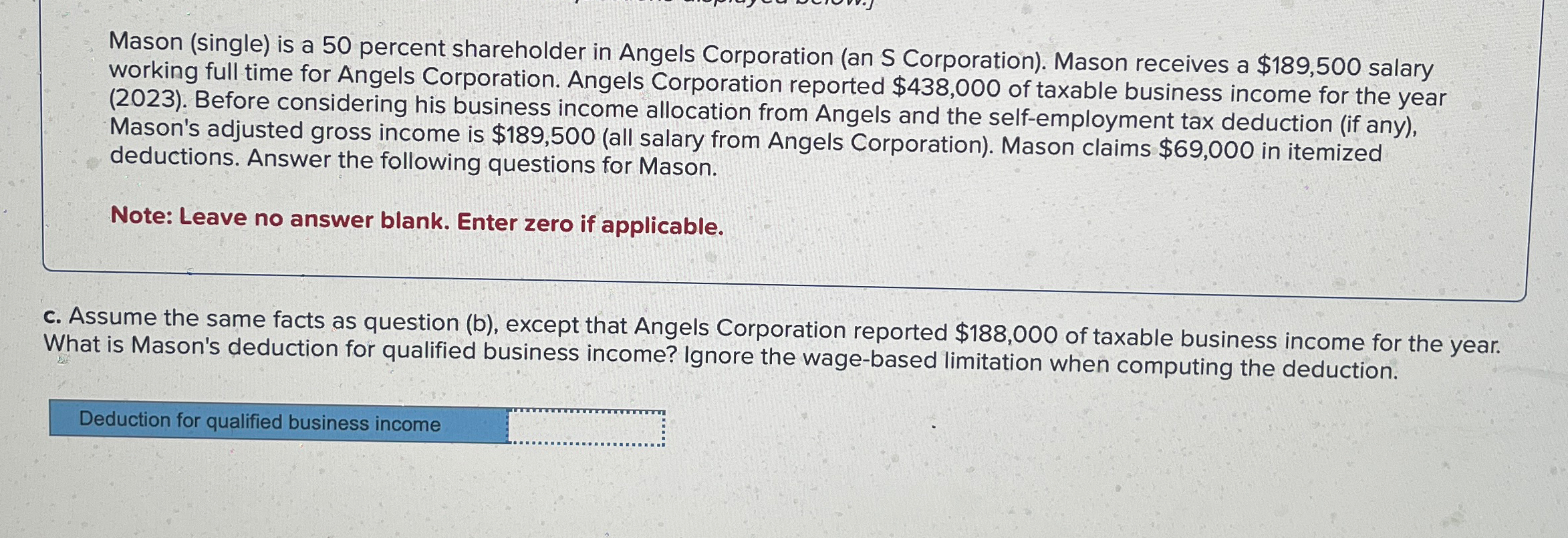 Solved Mason (single) ﻿is a 50 ﻿percent shareholder in | Chegg.com