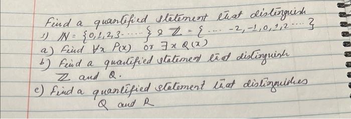 Solved Find A Quantified Statement Etwat Dislenguisk 1 5535