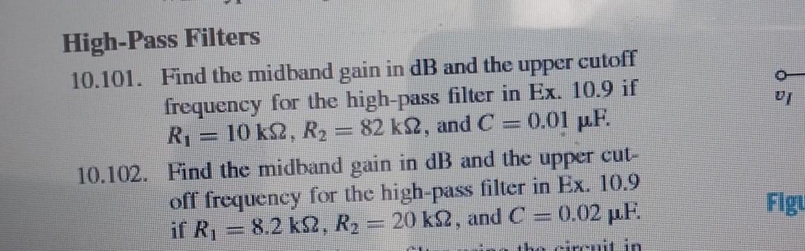 Solved The RC high-pass network is another important passive | Chegg.com