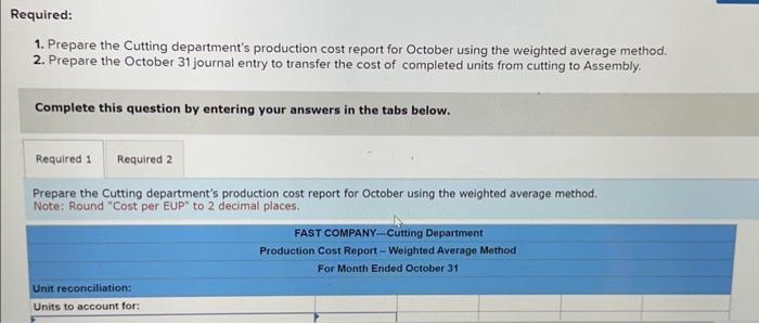 Solved Problem 20-2A (Algo) Weighted Average: Production | Chegg.com
