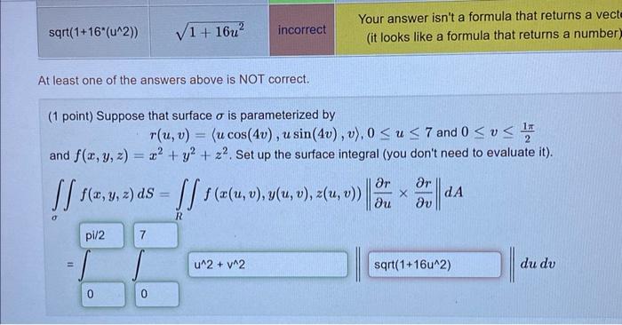 Solved At least one of the answers above is NOT correct. (1 | Chegg.com