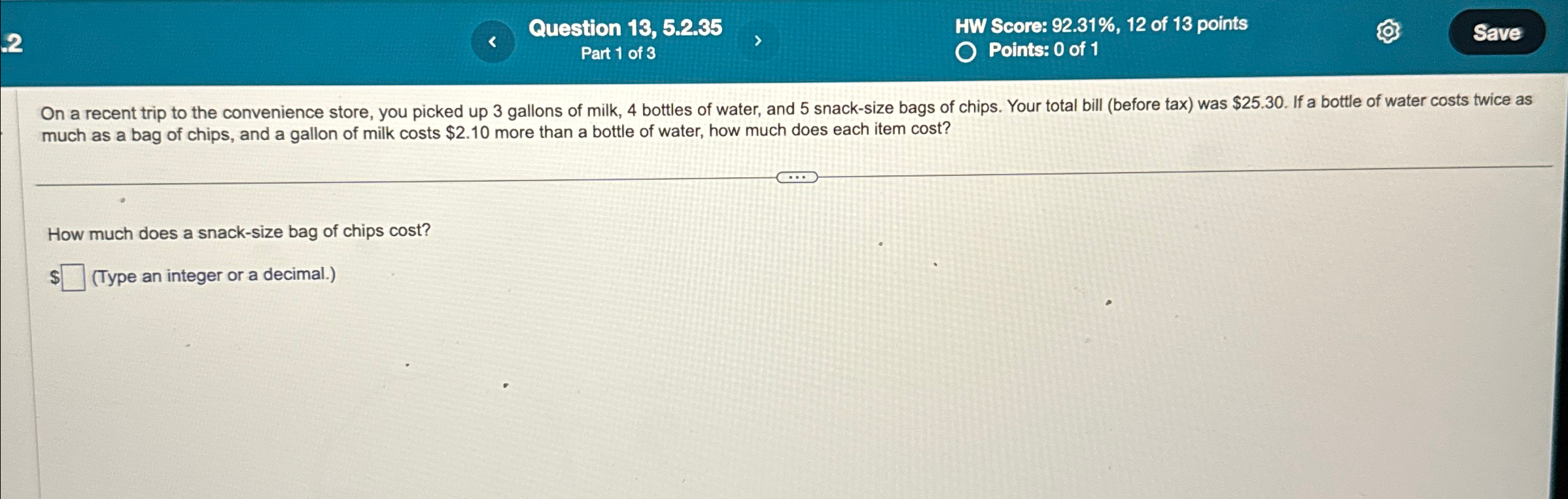 Solved Question 13, 5.2.35HW Score: 92.31%,12 ﻿of 13 | Chegg.com