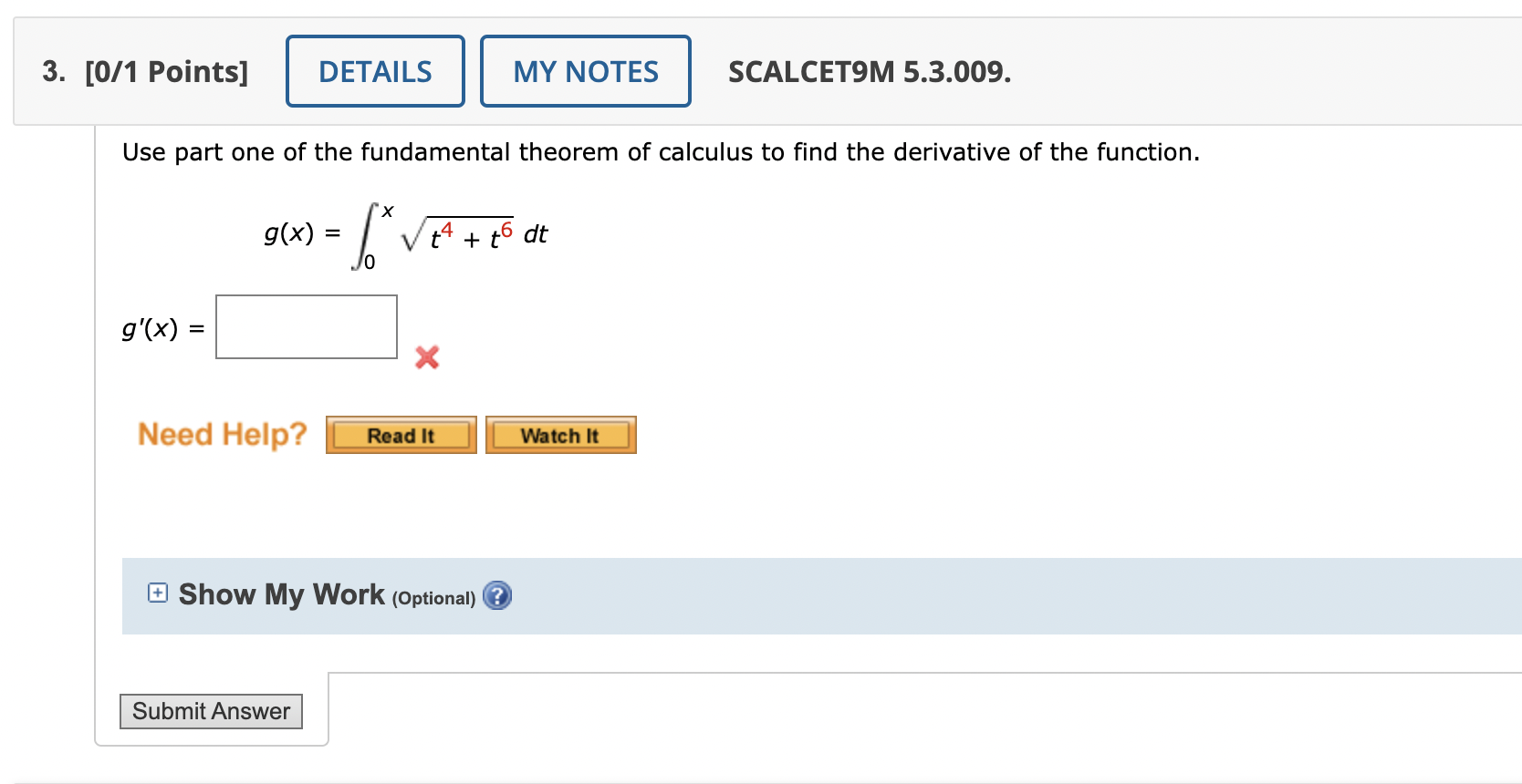 Solved Use part one of the fundamental theorem of calculus | Chegg.com