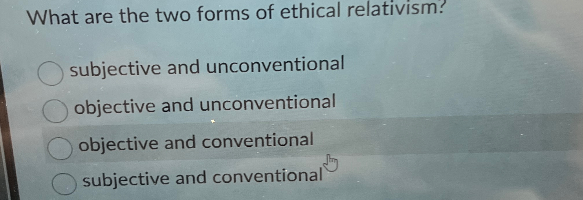 Solved What are the two forms of ethical | Chegg.com