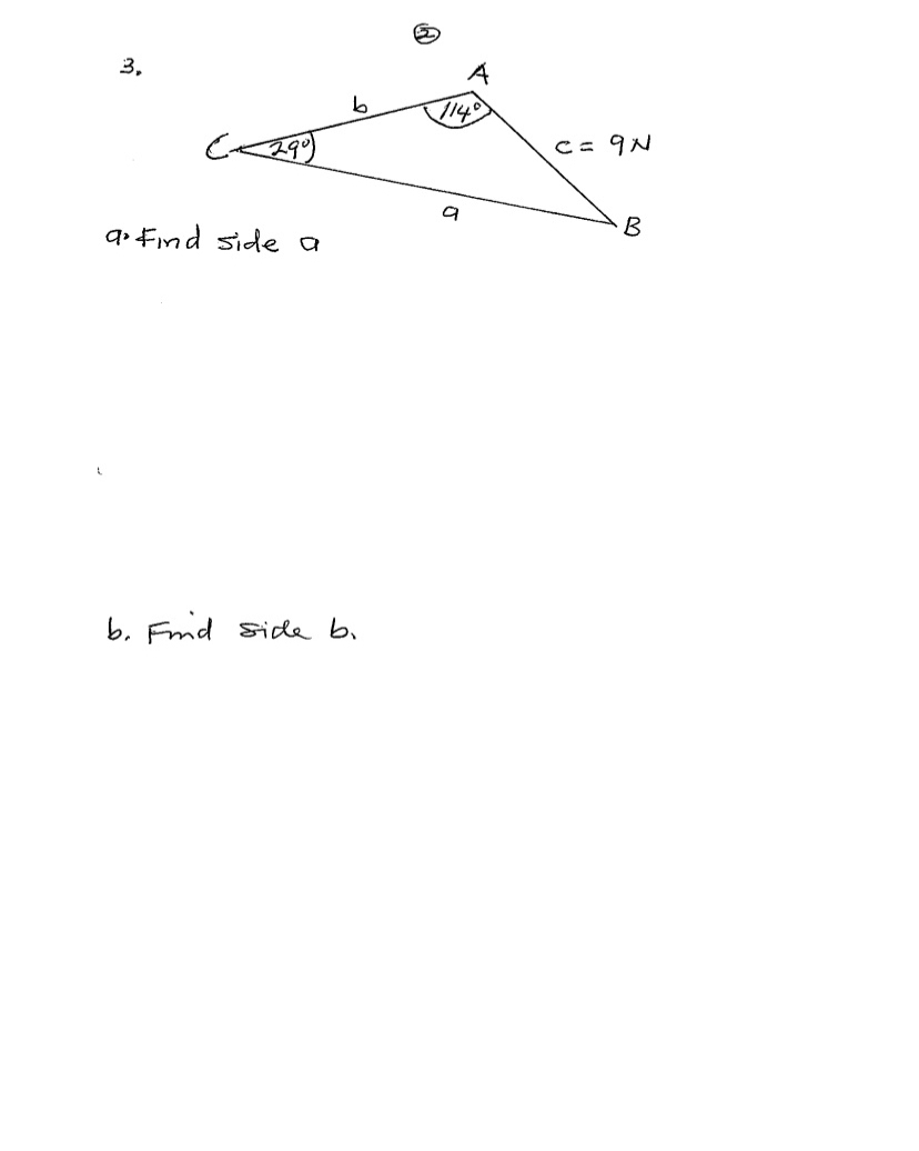 Solved Find side A and side b | Chegg.com