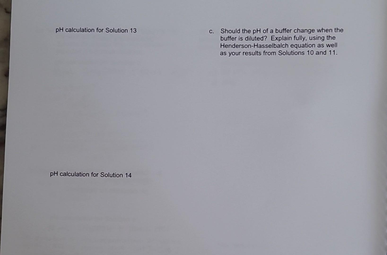 2. Calculate the expected pH of the following | Chegg.com
