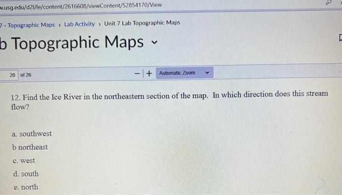 Solved Lab Exercise Part A - Topographic Map Skills Use | Chegg.com