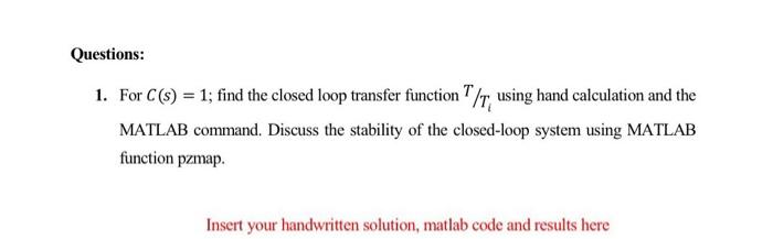 Solved System description: Heat exchanger temperature | Chegg.com