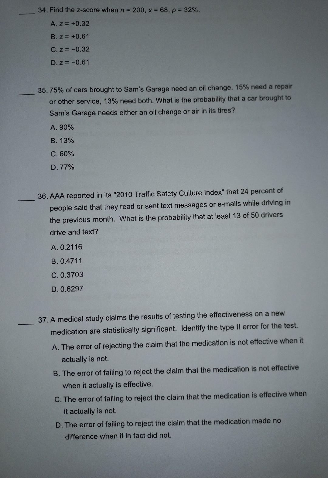 Solved I need these highschool statistics questions to be | Chegg.com