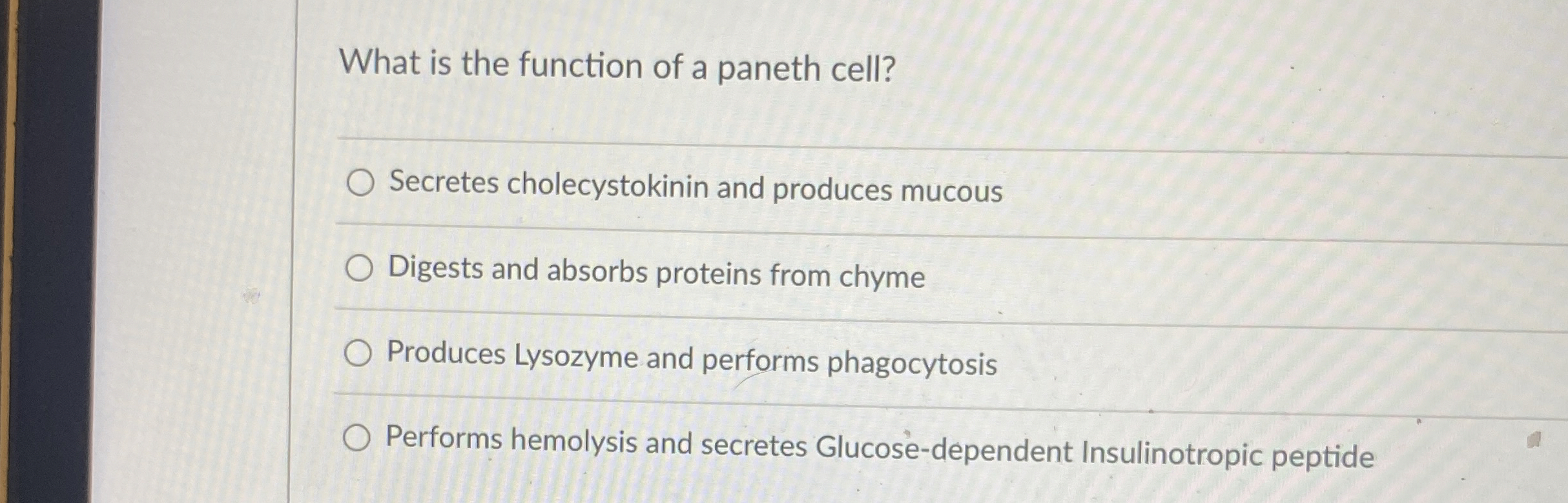 Solved What is the function of a paneth cell?Secretes | Chegg.com