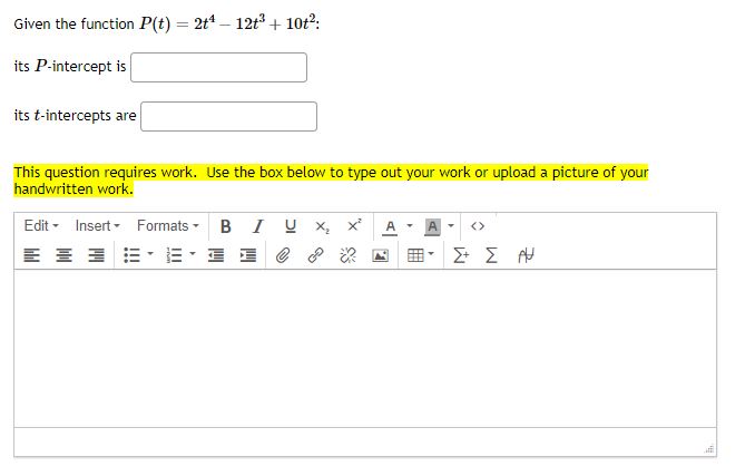 Solved Given The Function P T 2t4 12t3 10t2 ﻿ Its