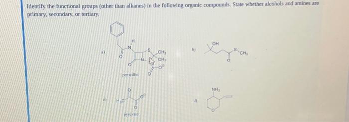 Solved Identify the functional groups (other than alkanes) | Chegg.com