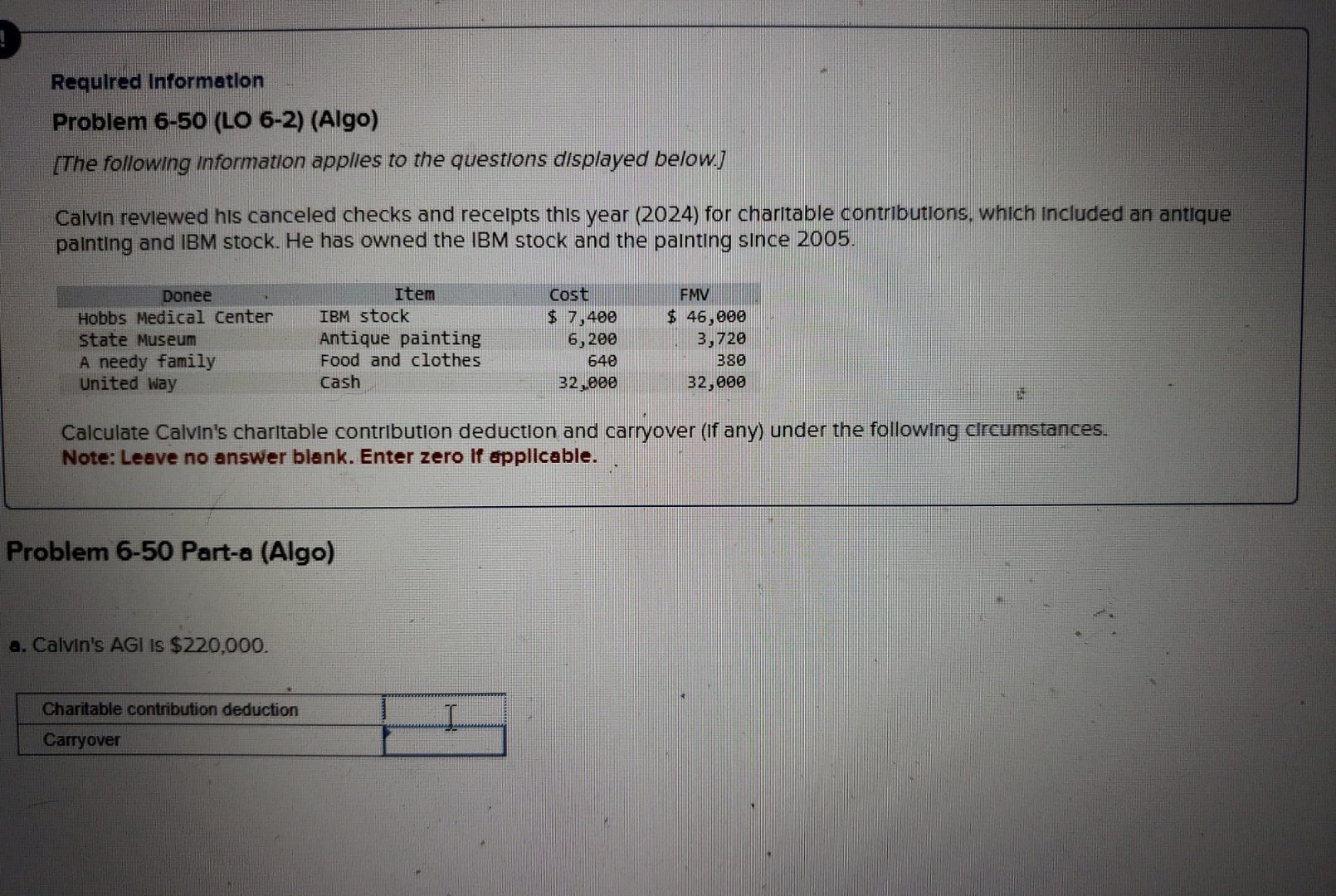 Solved Required InformationProblem 6-50 (LO 6-2) (Algo)[The | Chegg.com