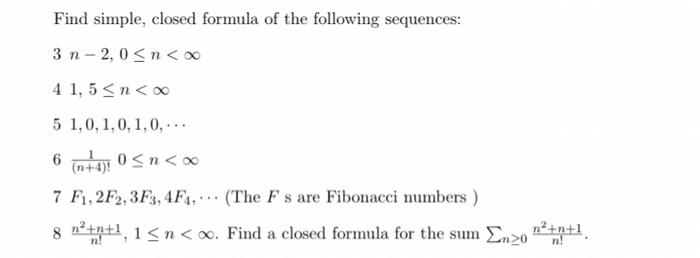 Solved Find simple, closed formula of the following | Chegg.com