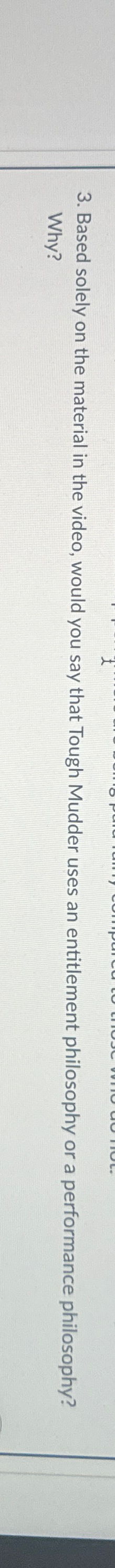 Solved Based solely on the material in the video, would you | Chegg.com