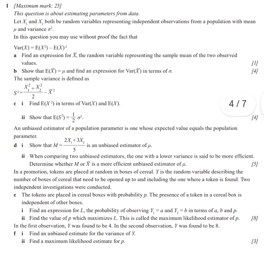 Solved 1 [Maximum mark: 25]This question is about estimating | Chegg.com